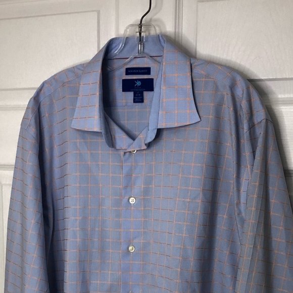 Egara | Shirts | Egara Mens Slim Fit Blue Orange Check 0 Egyptian ...